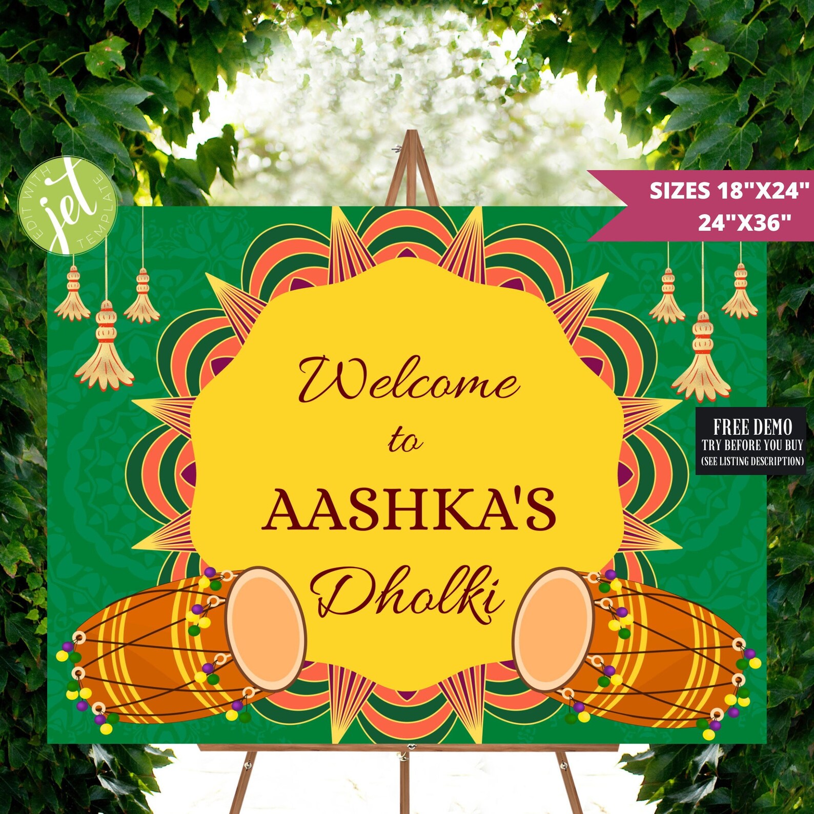 Dholki Sign Jaggo Sign Sangeet Sign Wedding Dholki Sign - Etsy