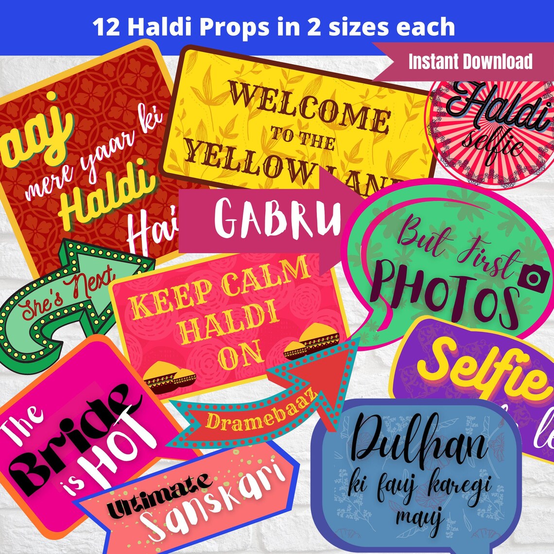 Haldi Props Photobooth Props Desi Props Wedding Props - Etsy