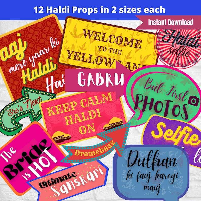 Haldi Props Photobooth Props Desi Props Wedding Props - Etsy