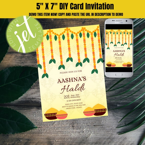 Customizable Desi Cards for Various Occasions Haldi | Etsy