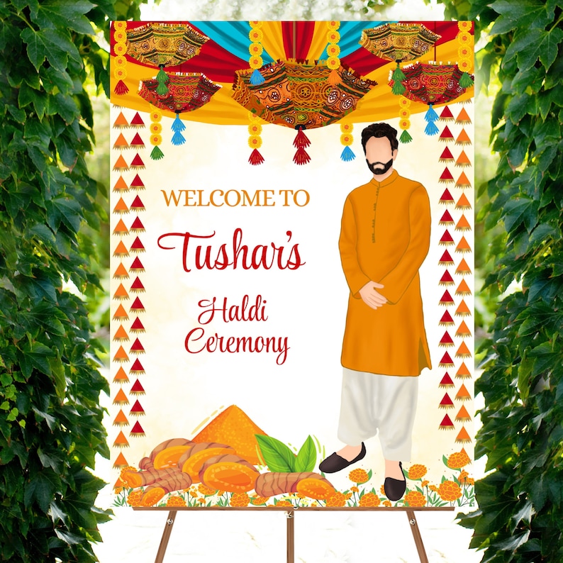 Groom Haldi Sign Haldi Welcome Sign Vatna Sign Maticoor - Etsy