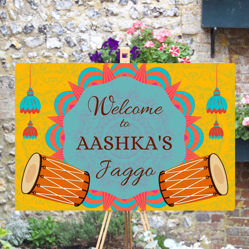 Dholki Sign Jaggo Sign Sangeet Sign Wedding Dholki Sign - Etsy