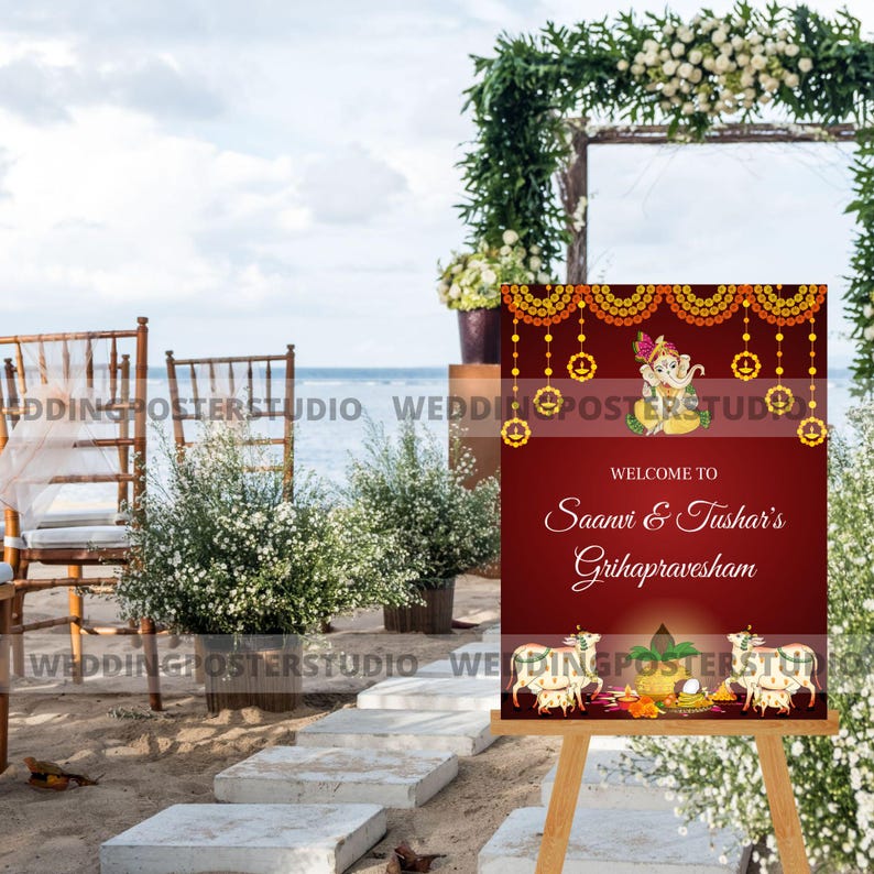 Grihapravesham Sign: Indian Housewarming Decor (digital Download) - Etsy