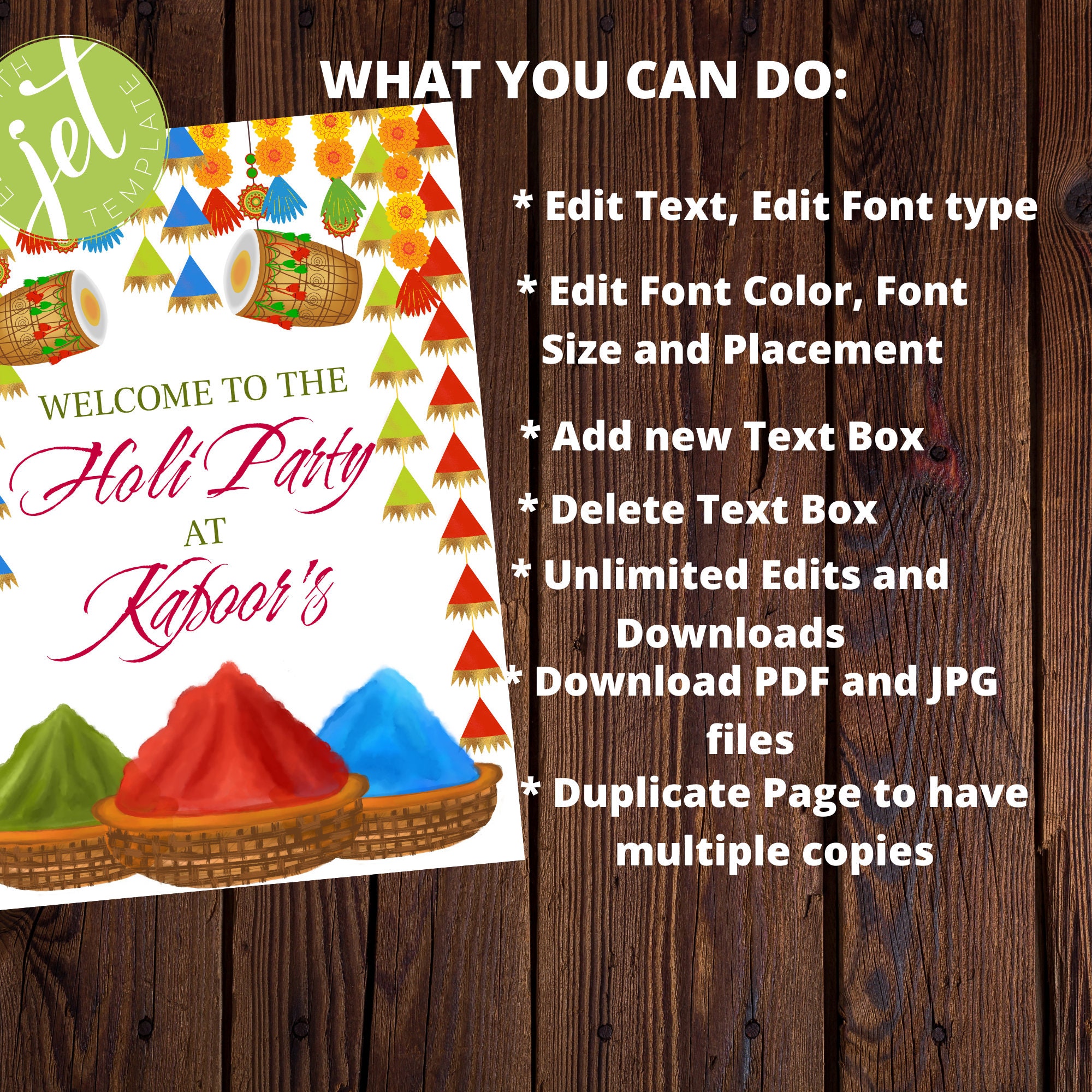 DIY Holi Sign Holi Sign Holi Banner Customizable Holi Sign - Etsy