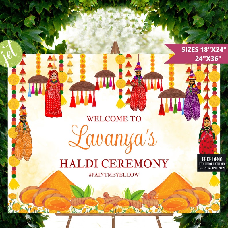 Haldi Sign Haldi Welcome Sign Vatna Sign Maticoor Sign - Etsy