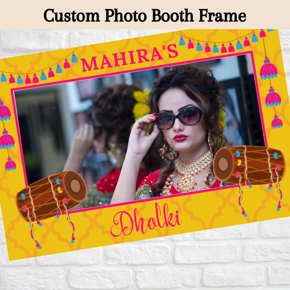 Dholki/sangeet/jaggo Photo Booth Frame Dholki Props Wedding - Etsy