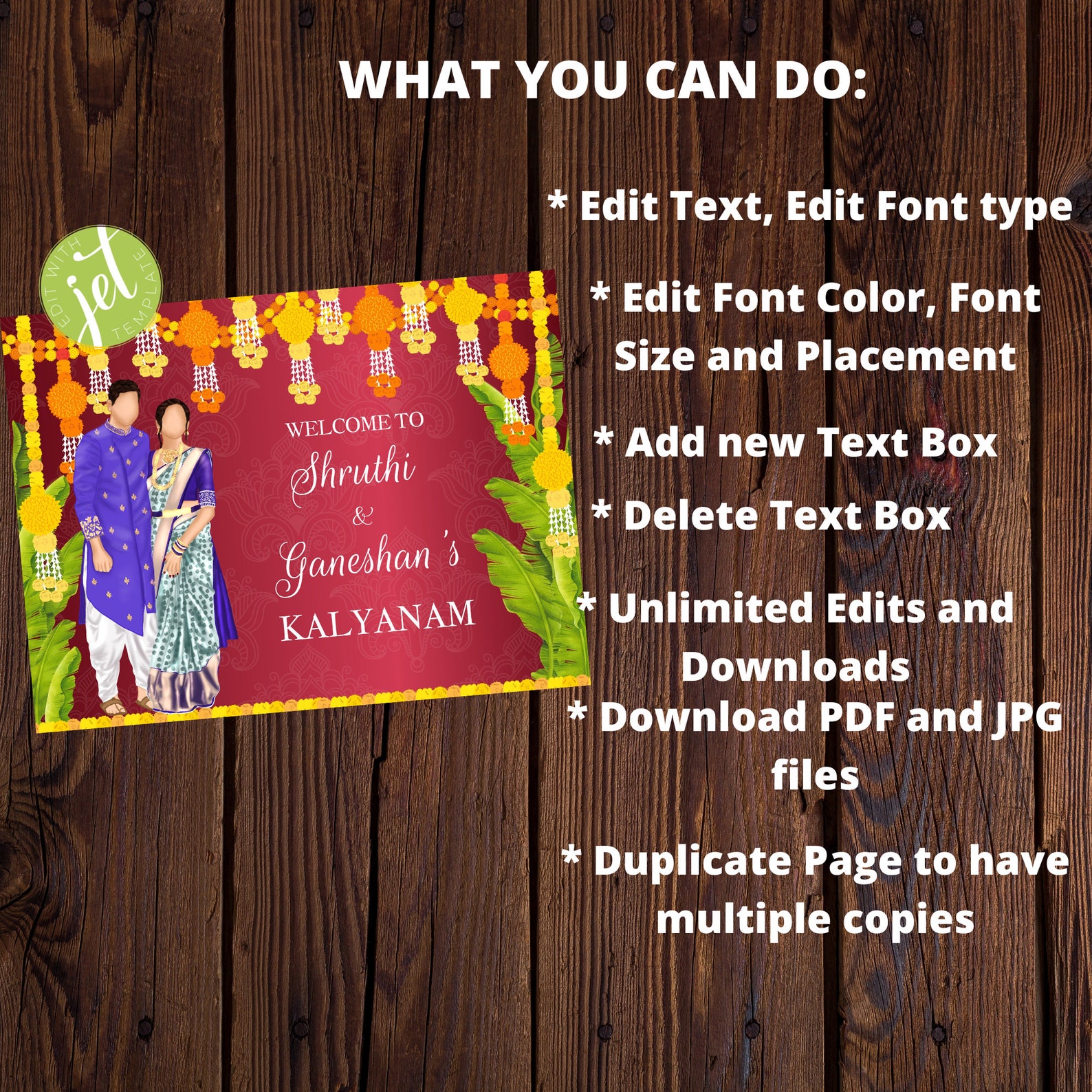 South Indian Wedding Sign Tamil Wedding Sign Telugu Wedding - Etsy