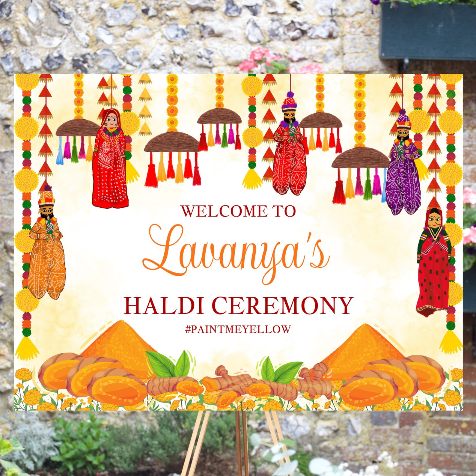 Haldi Sign Haldi Welcome Sign Vatna Sign Maticoor Sign - Etsy