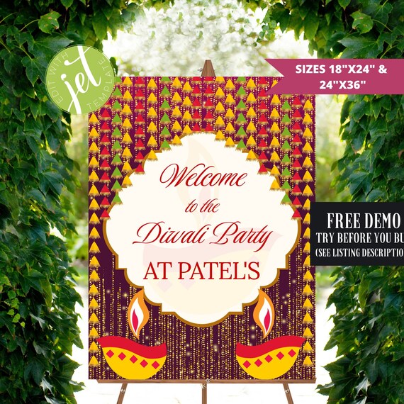Diwali Sign Diwali Welcome Sign Hindu Festival Sign Diwali - Etsy