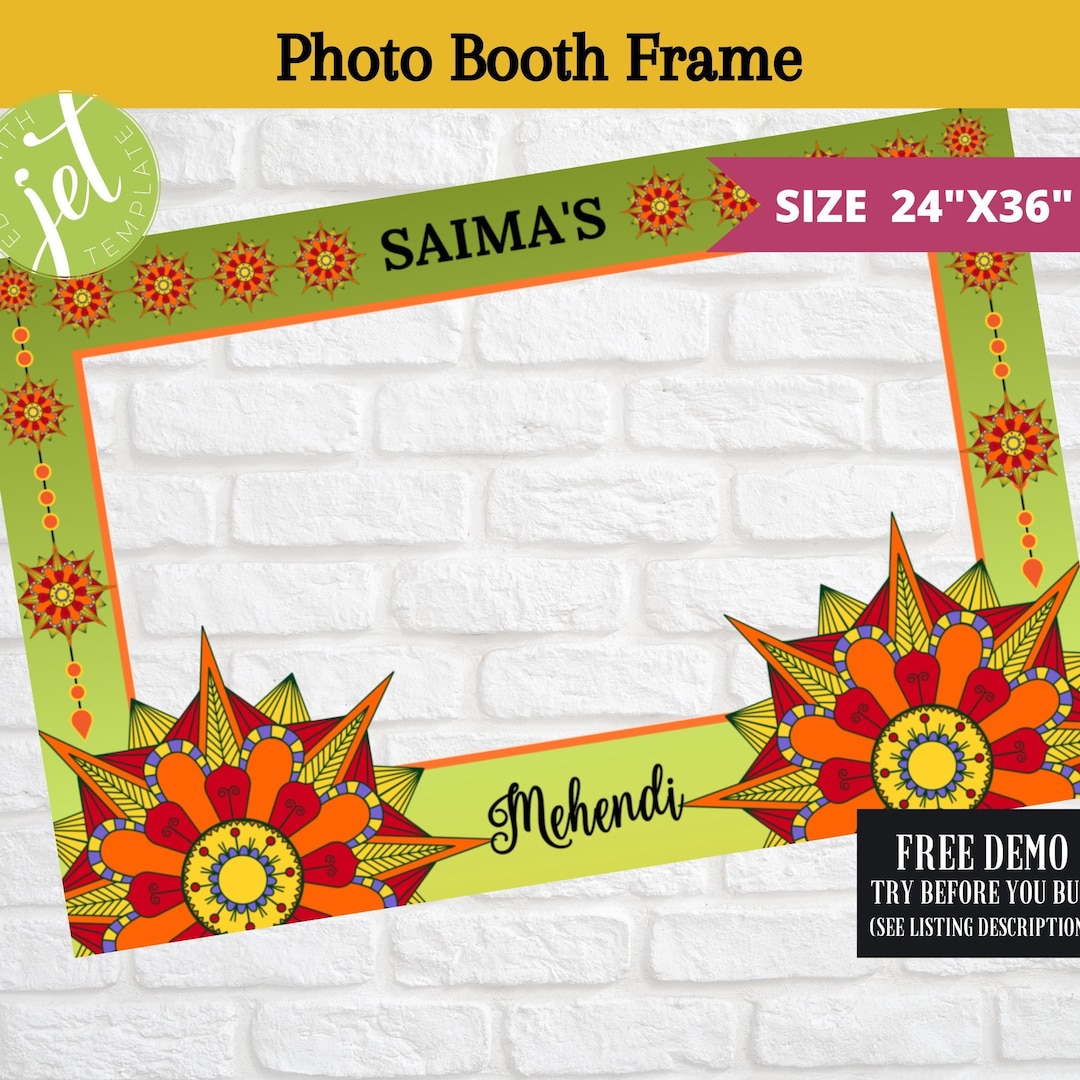 Mehndi Photo Booth Frame: Indian Wedding Decor (digital Download) - Etsy