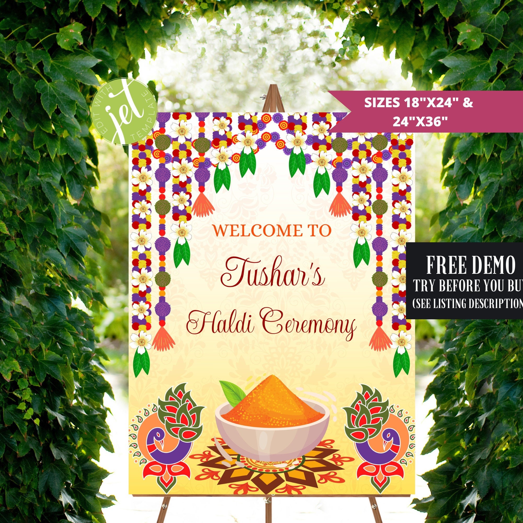 Haldi Sign Haldi Welcome Sign Vatna Sign Maticoor Sign - Etsy