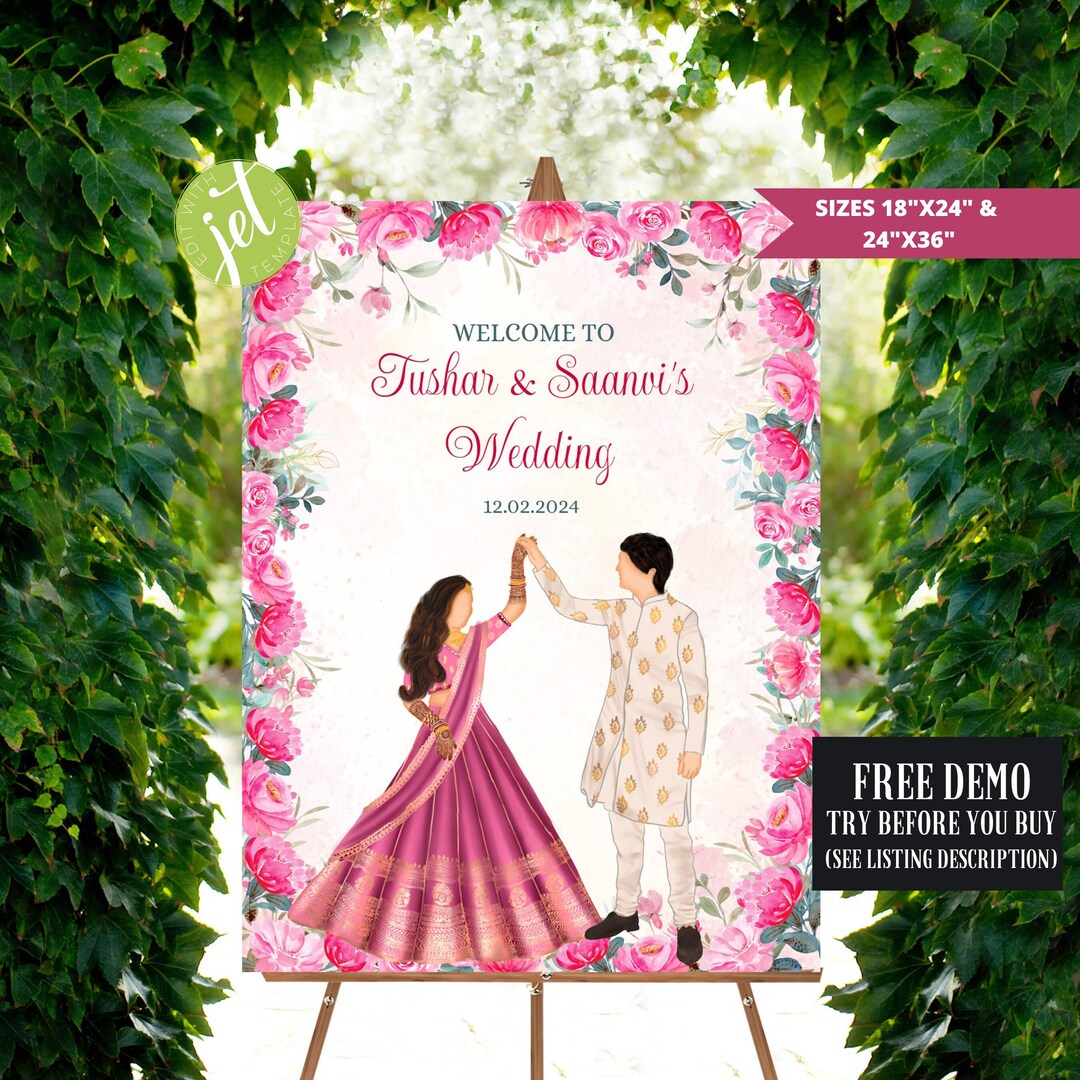 Wedding Welcome Sign, Muslim Wedding Sign, Punjabi Wedding, Pakistani ...