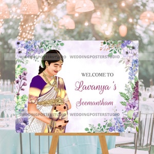Seemantham Ceremony Sign: Desi Baby Shower Decor (digital Download) - Etsy