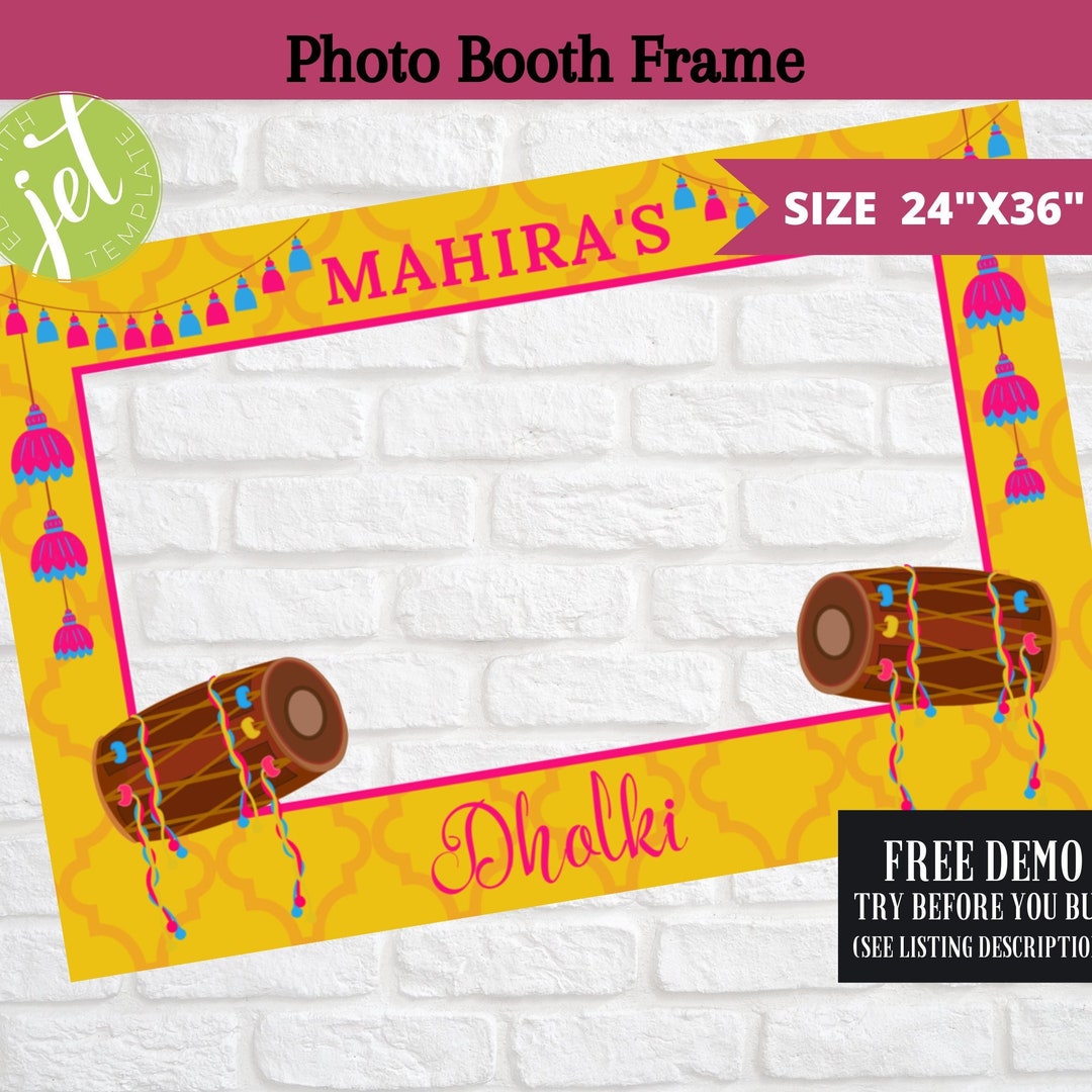 Dholki/sangeet/jaggo Photo Booth Frame, Dholki Props, Wedding Photo ...