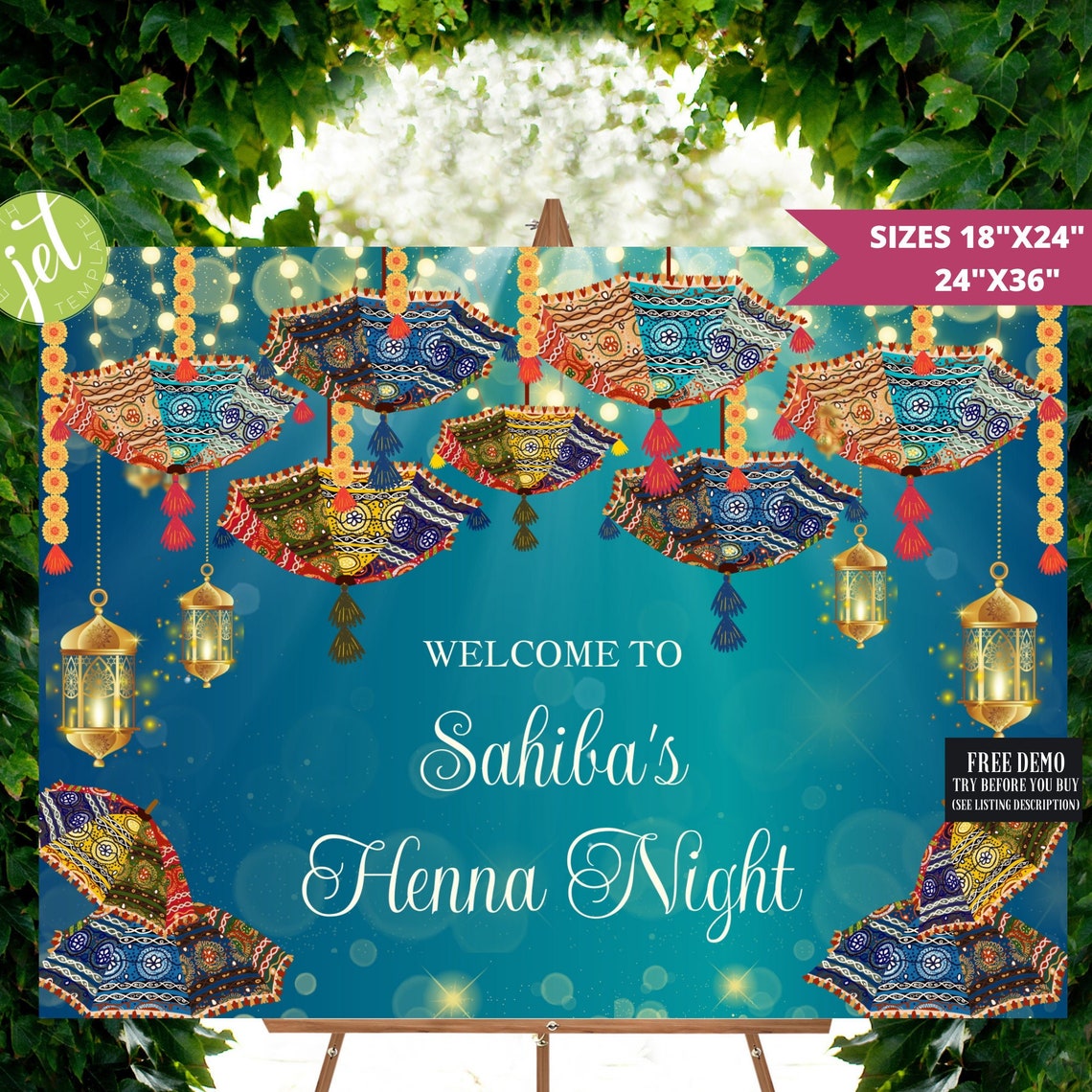 Mehndi Sign Henna Night Sign Wedding Welcome Sign Hindu & - Etsy