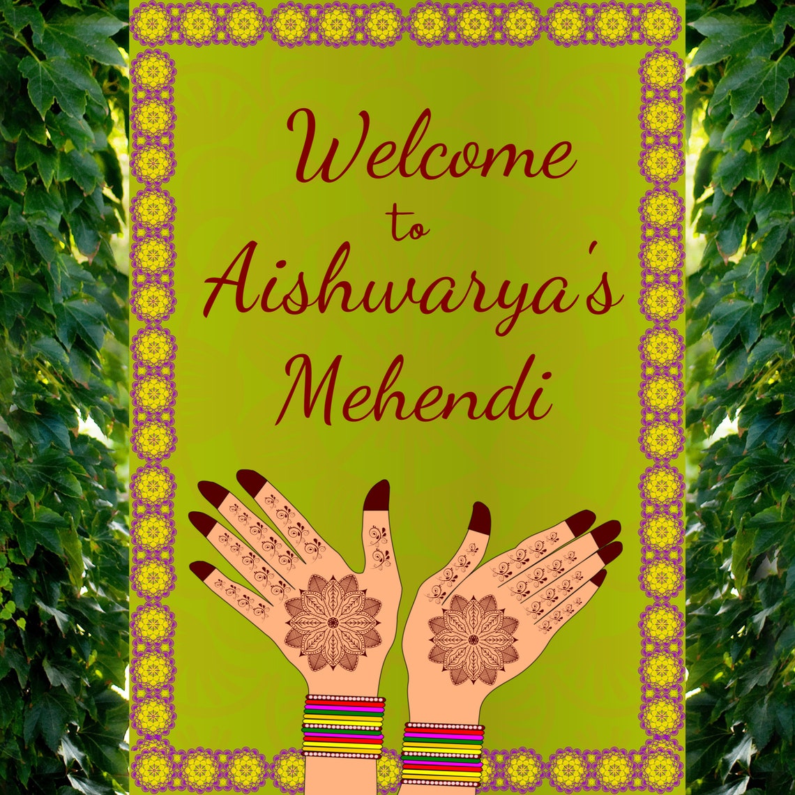 Mehendi Sign Henna Night Sign Mehndi Night sign Hindu | Etsy