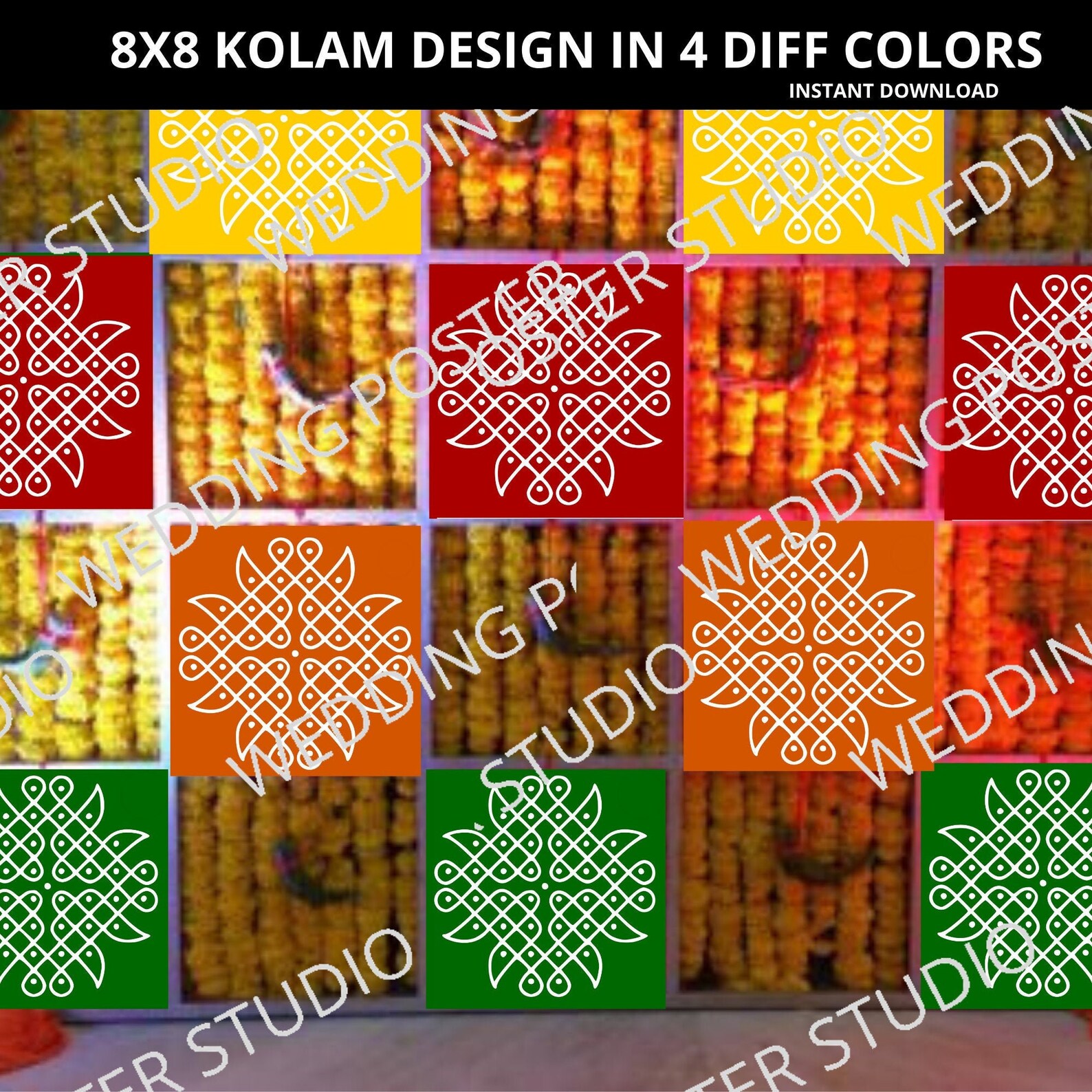 Kolam Background Decor Digital File Indian Wedding Backdrop | Etsy