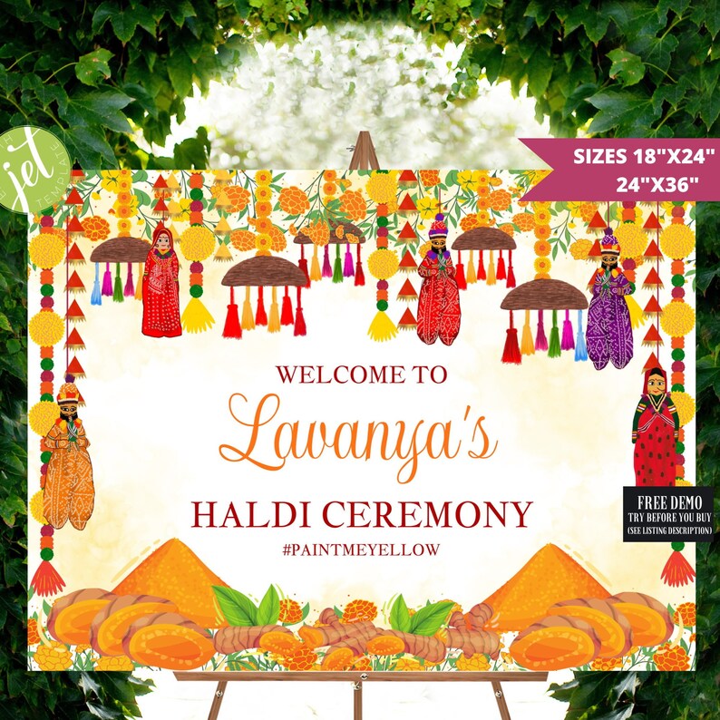 Haldi Sign Haldi Welcome Sign Vatna Sign Maticoor Sign - Etsy