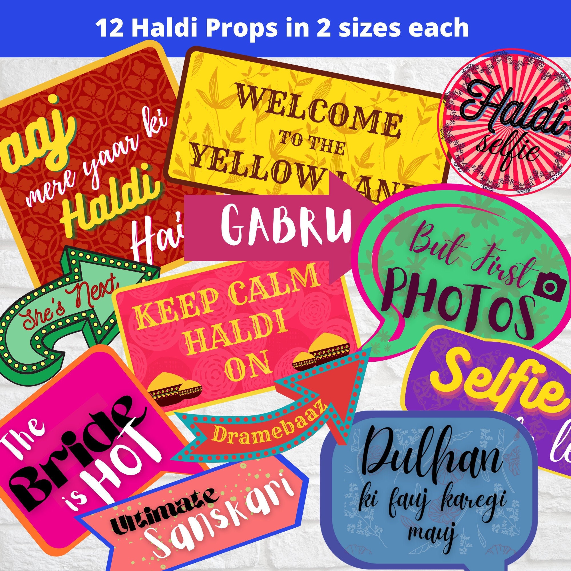 Haldi Props Photobooth Props Desi Props Wedding Props - Etsy