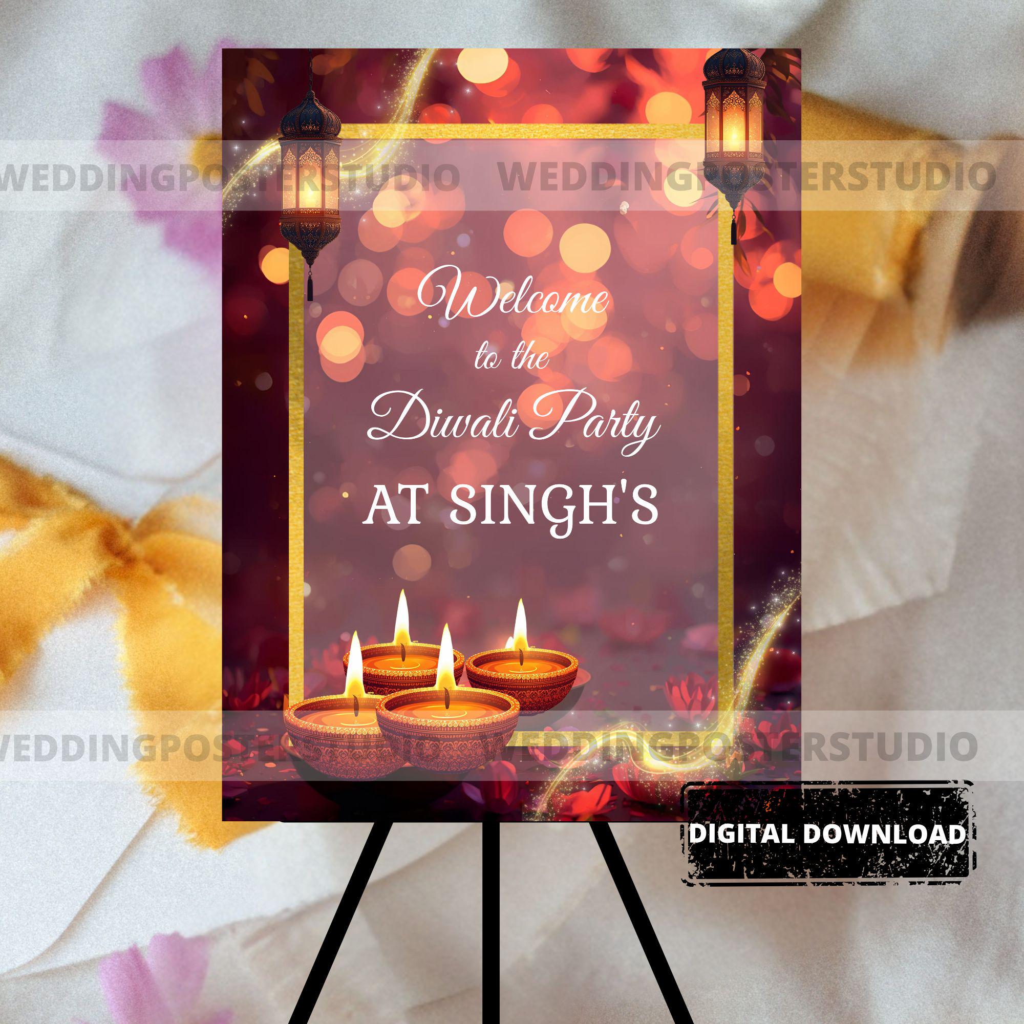 Editable Diwali Welcome Sign, Hindu Festival Decor (digital Download ...