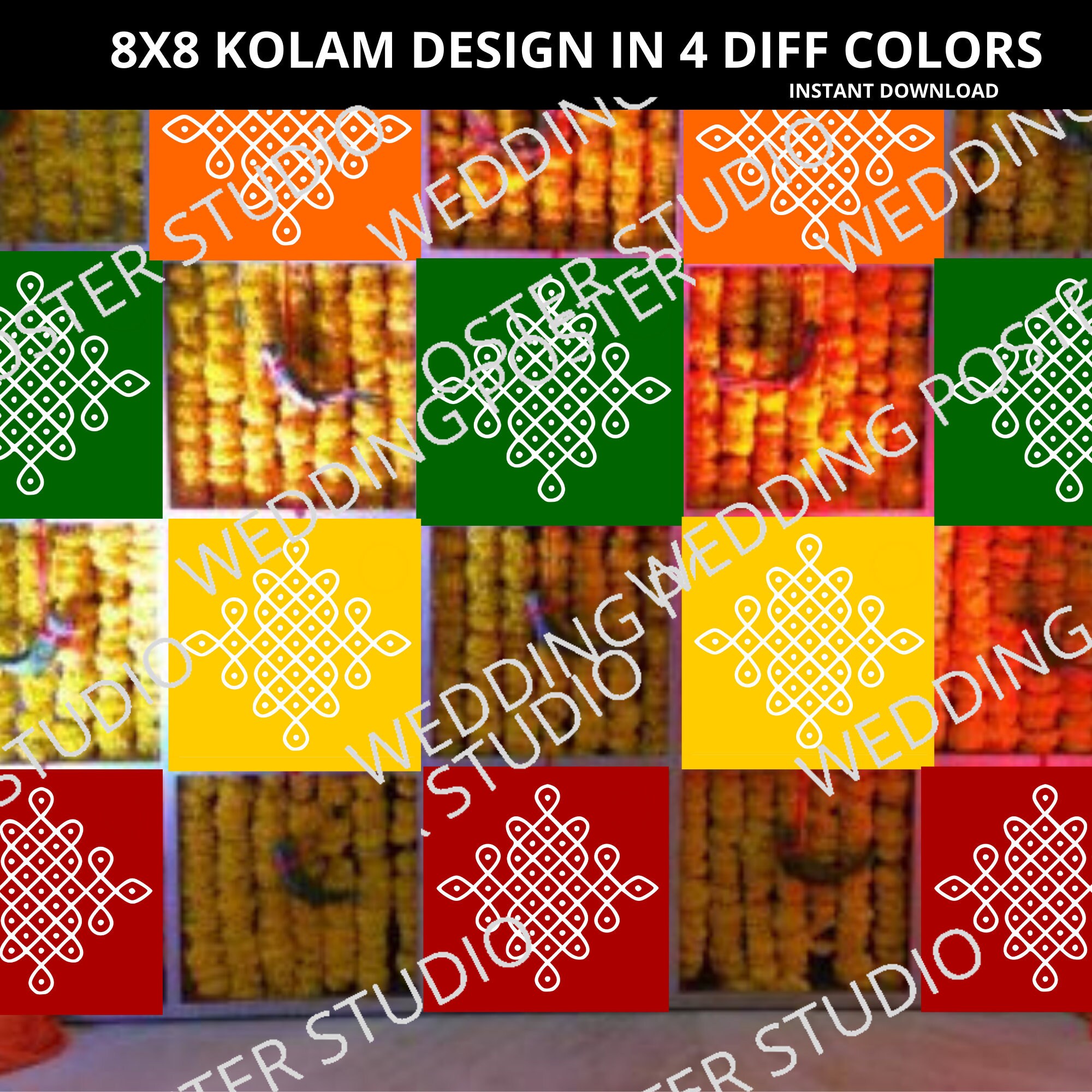 Kolam background Decor Digital File Indian wedding Backdrop | Etsy