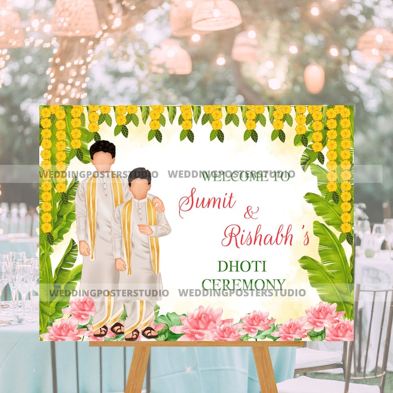 Dhoti Ceremony Welcome Sign: South Indian Decor (digital Download) - Etsy