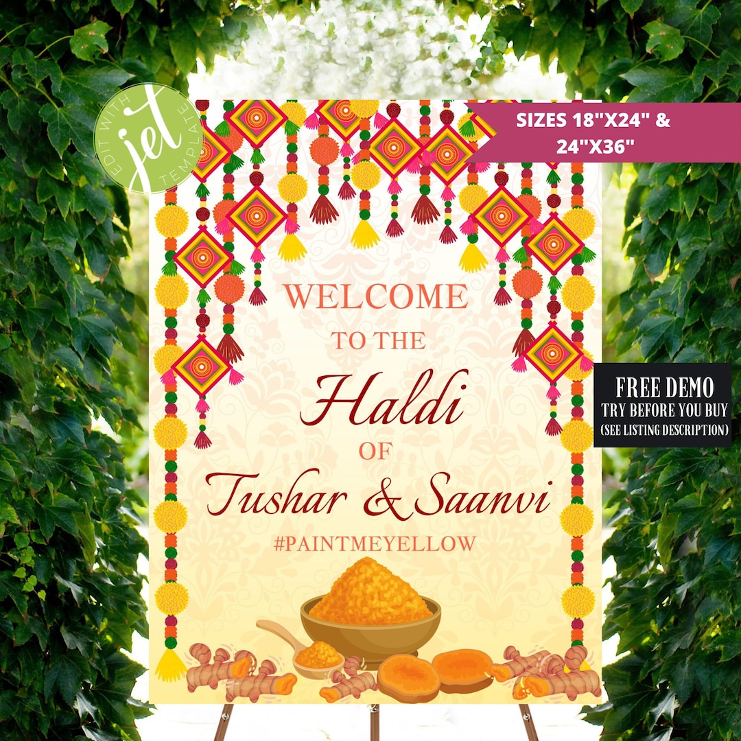 Haldi Sign, Haldi Welcome Sign, Vatna Sign, Maticoor Sign, Gaye Holud ...