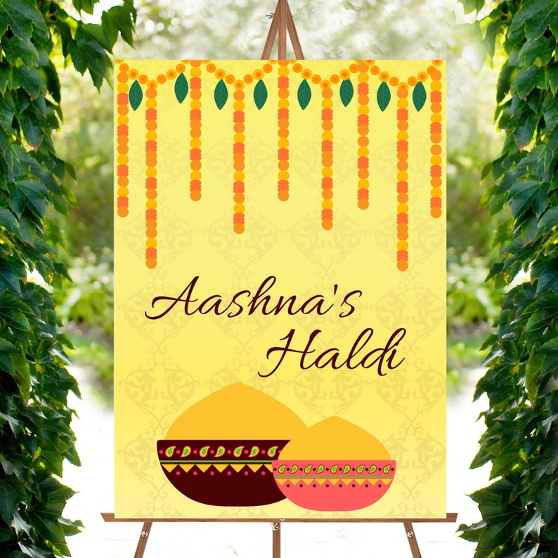 Haldi Sign Haldi Welcome Sign Hindu Wedding Haldi Sign - Etsy