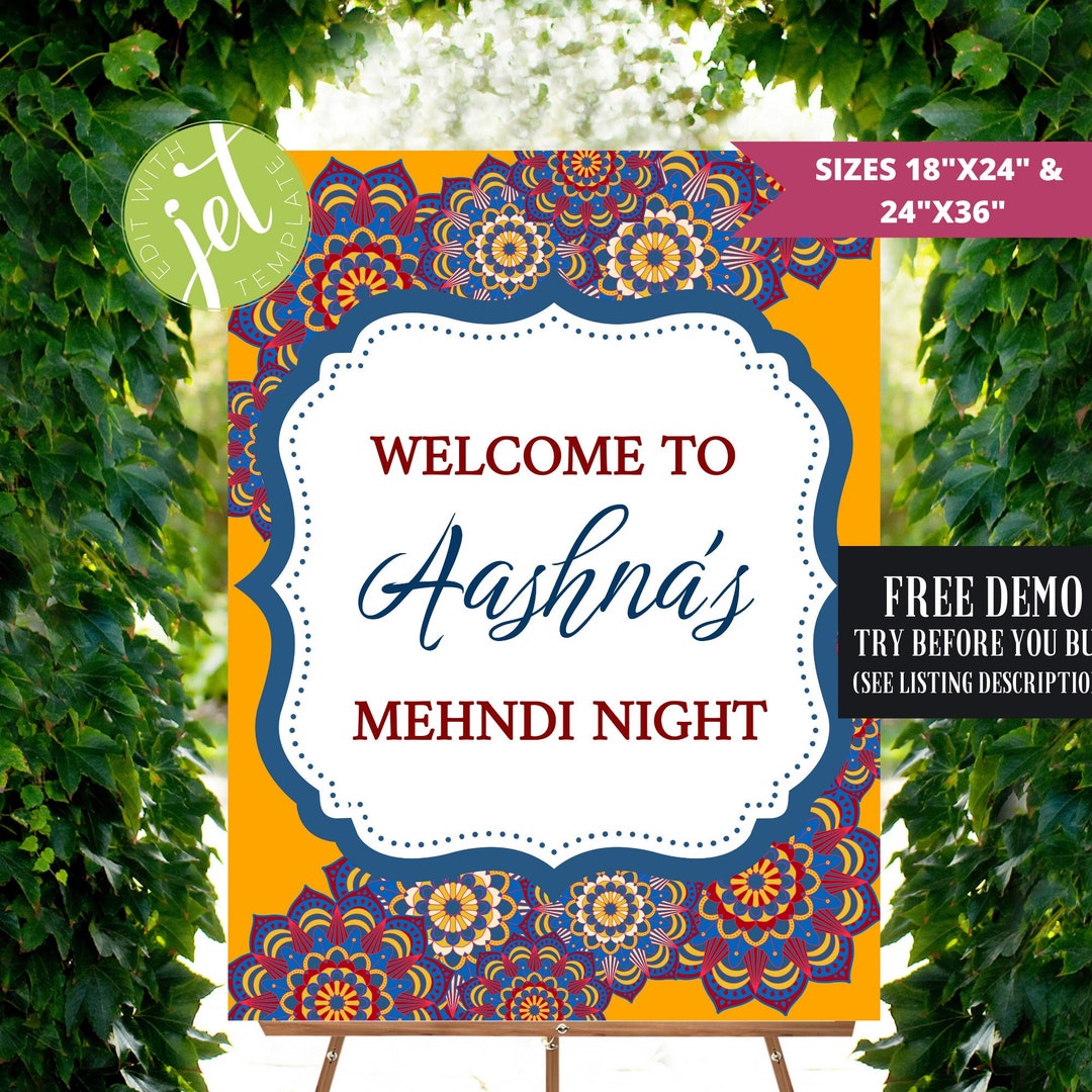 Mehndi Sign, Haldi Sign, Jaggo Night Sign, Hindu Wedding Haldi Sign ...