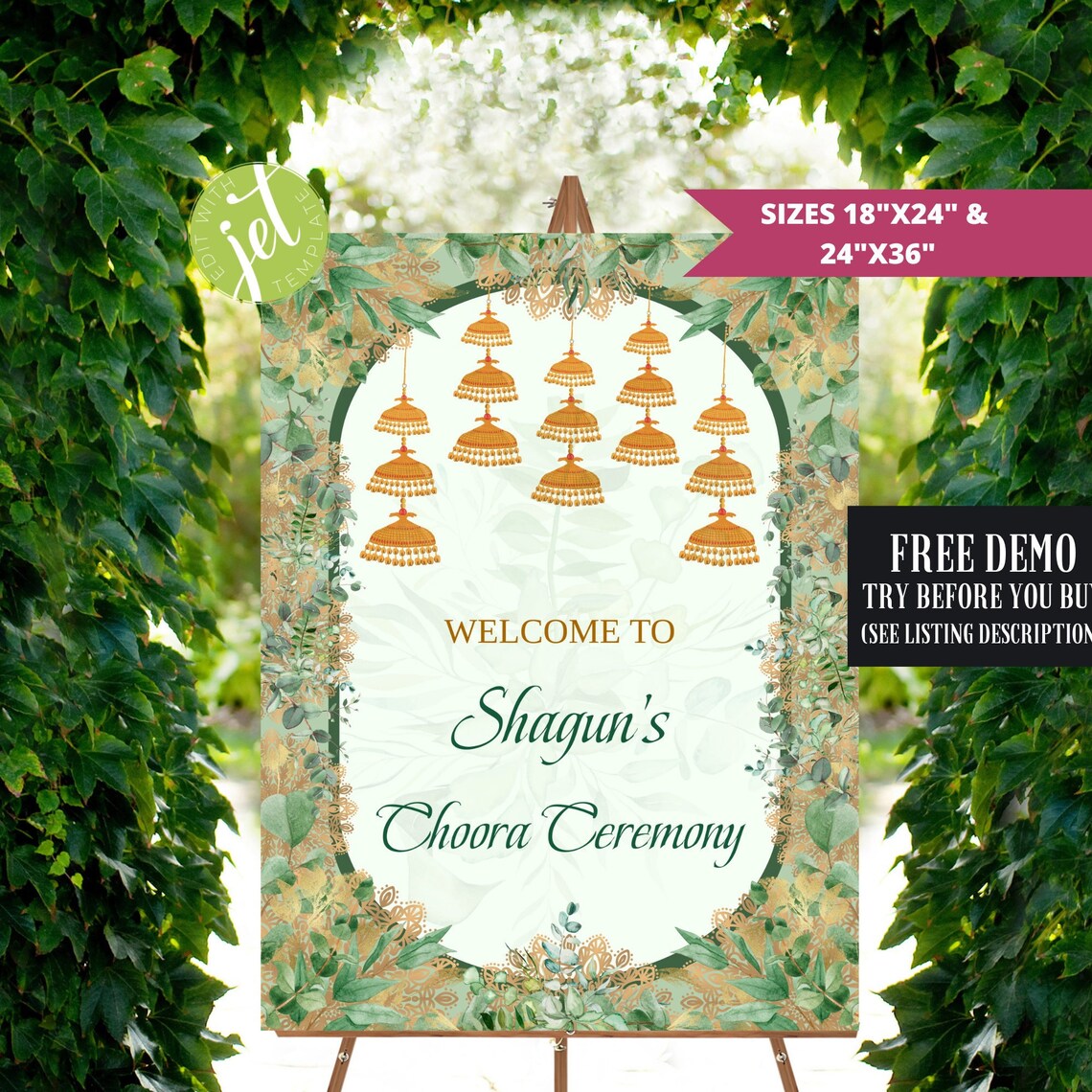 Punjabi/sikh Choora Welcome Signage Choora and Maiyan Sign - Etsy