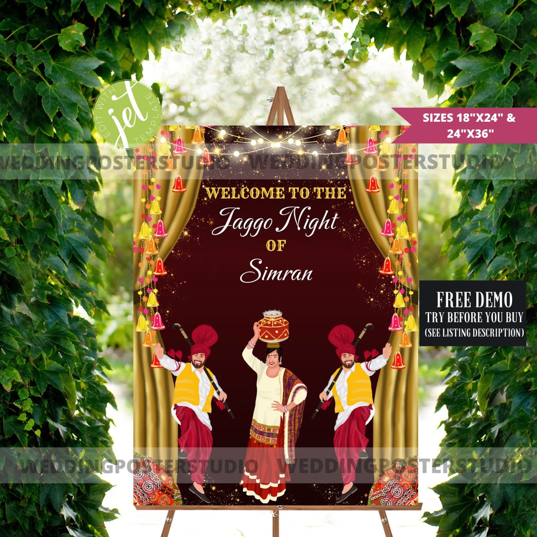 Punjabi Jaggo Sign, Jaggo Night Sign, Maiyan Sign, Jaggo Night, Punjabi ...