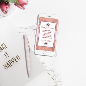 Customizable Mobile phone invite thankyou card Mobile | Etsy