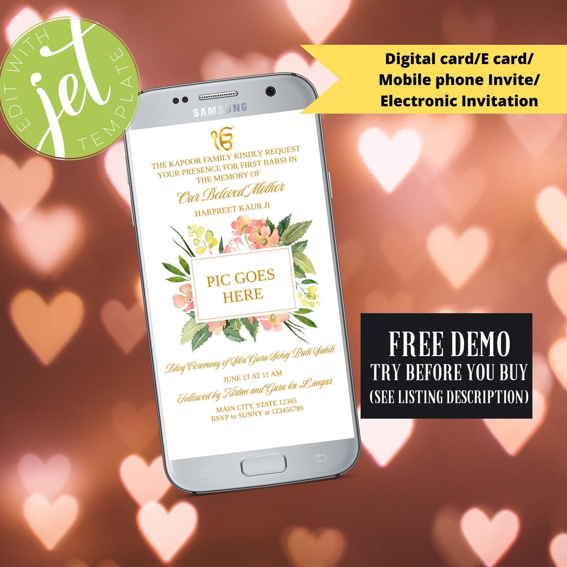 DIY Customizable First Barsi Path Invite Sikh Invite Custom - Etsy India