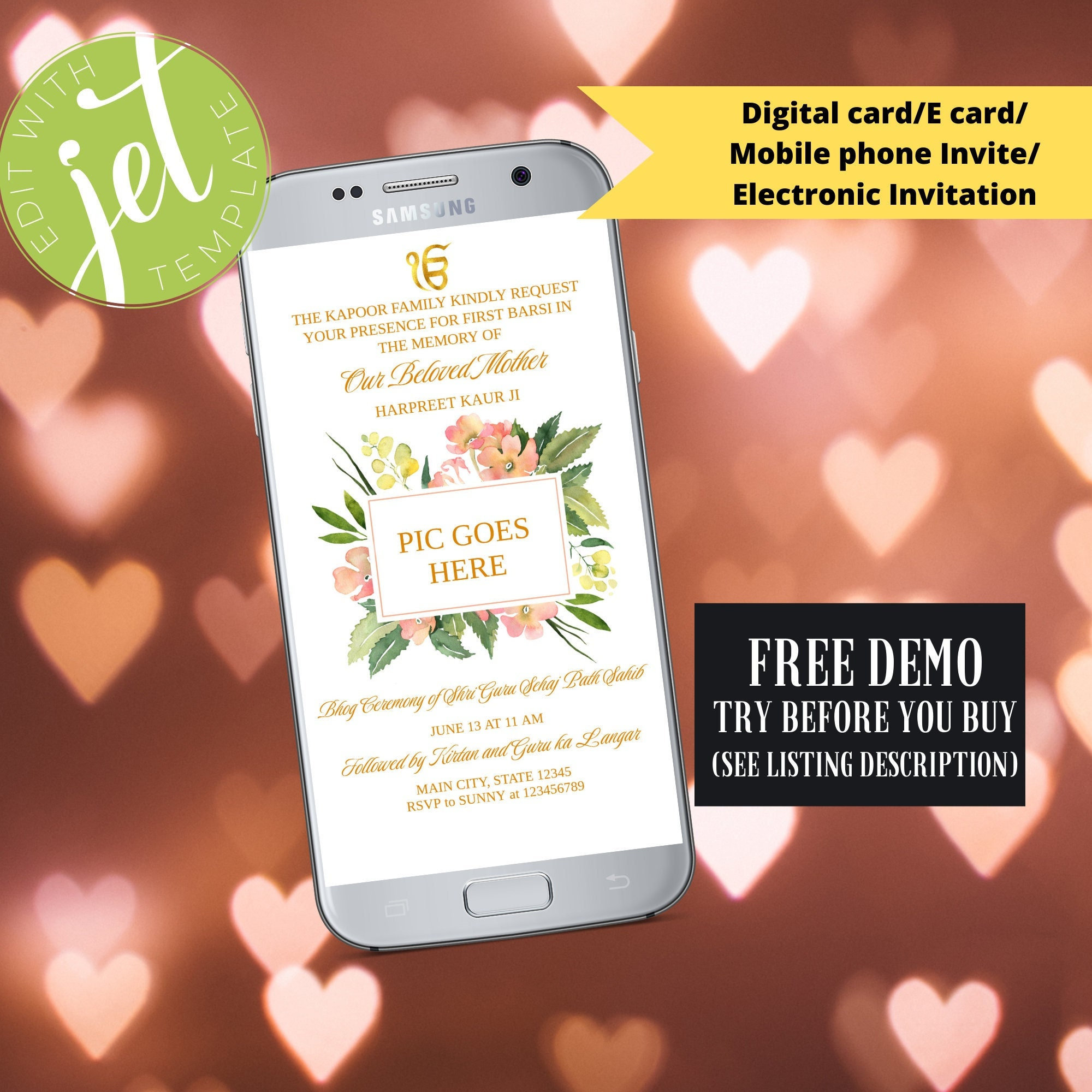 DIY Customizable First Barsi Path Invite Sikh Invite Custom - Etsy India