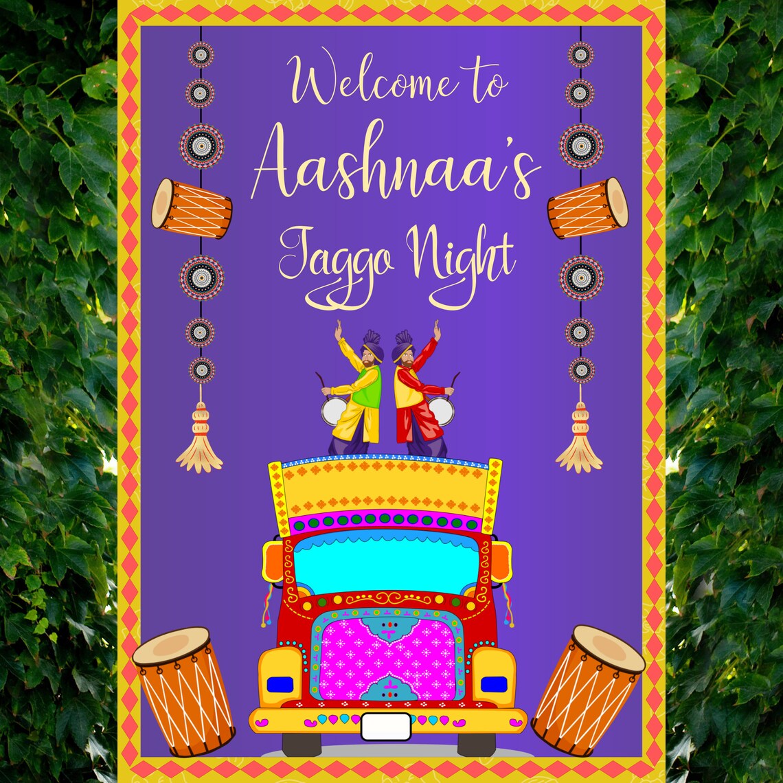 Punjabi wedding signJaggo Night Sign Maiyan sign Jaggo | Etsy