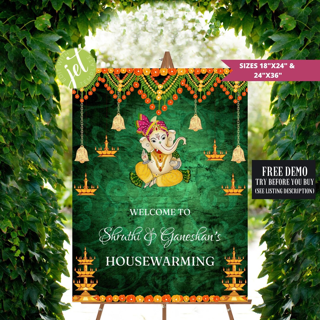 Housewarming Sign, Grah Shanti Sign, Haldi Sign, Welcome Sign, Hindu ...