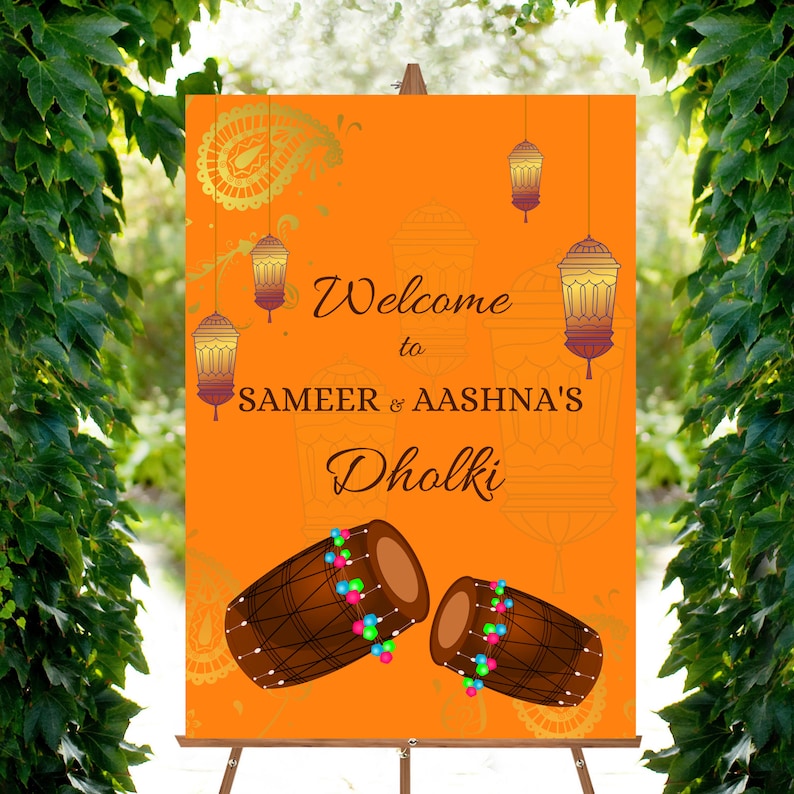 Dholki Sign Wedding Dholki Sign Punjabi Weddings Pakistani - Etsy