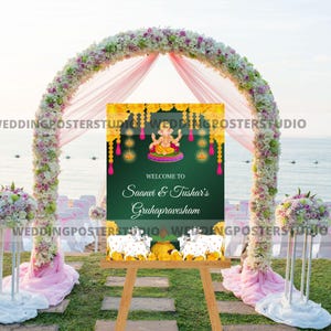 Grihapravesham Sign, Indian Housewarming Sign, Vastu Shanti Sign, Desi ...