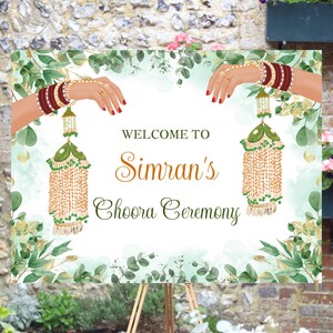 Choora Ceremony Welcome Signage Sikh Choora and Maiyan Sign - Etsy