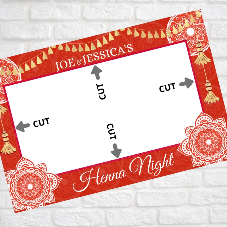 Editable Mehndi Photo Booth Frame: Indian Wedding Prop (digital ...