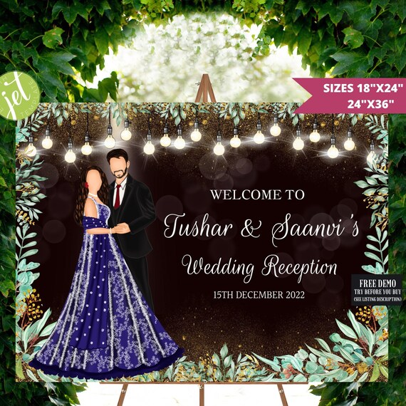 Indian Reception/engagement Sign Reception Welcome Sign - Etsy