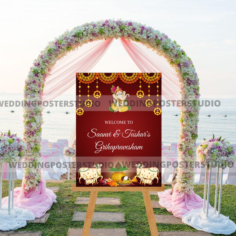 Grihapravesham Sign: Indian Housewarming Decor (digital Download) - Etsy
