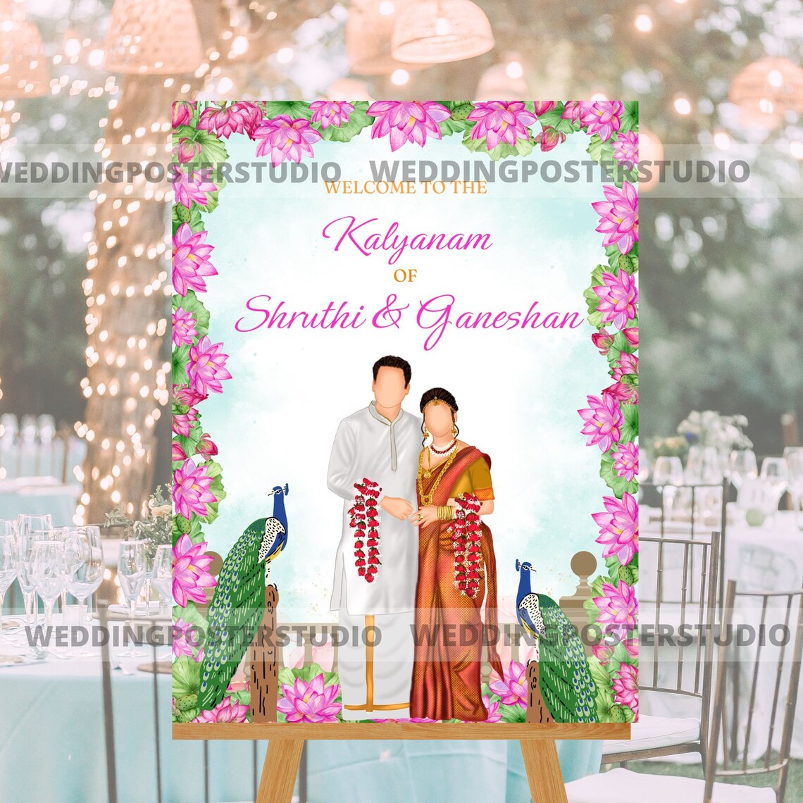Tamil Telugu Wedding Welcome Sign: Kalyanam, Hindu Ceremony (digital ...