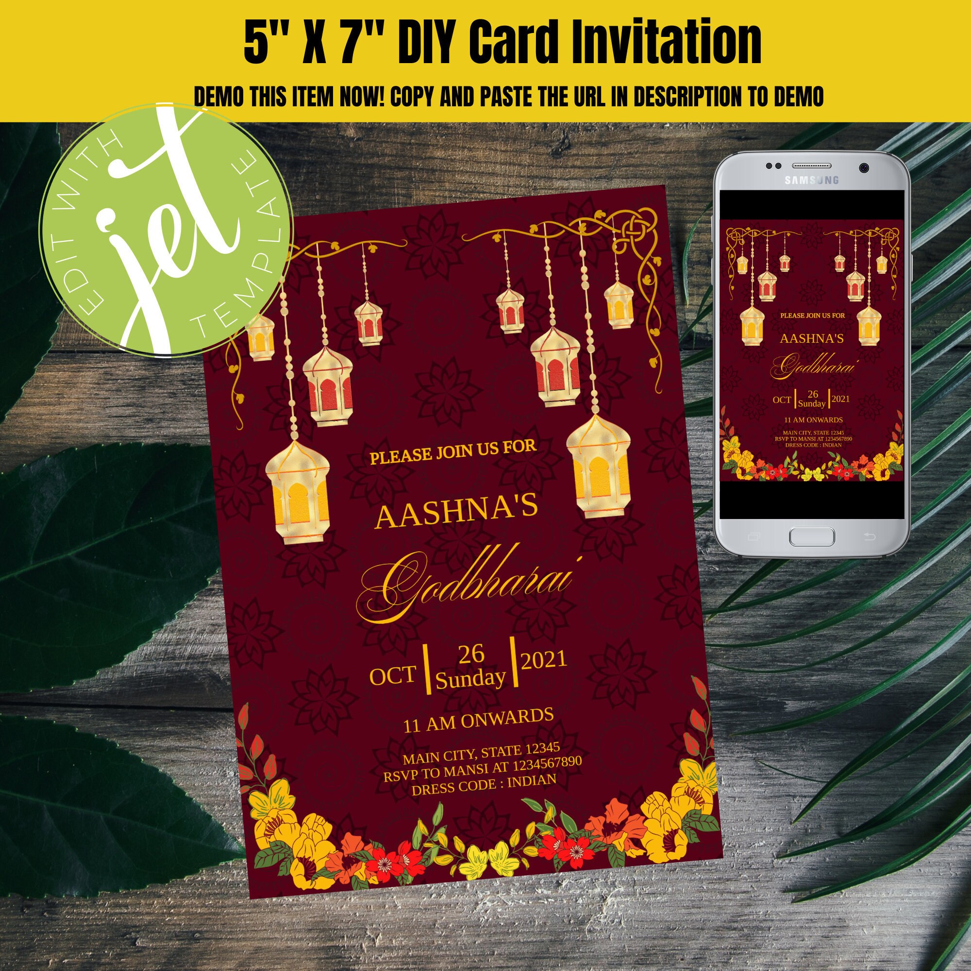 Henna Night Invite Indian Wedding Invites Dholki Invite - Etsy