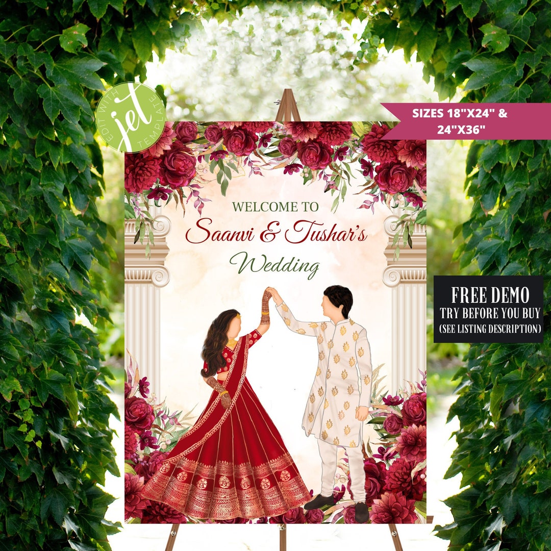 Wedding Welcome Sign, Muslim Wedding Sign, Punjabi Wedding, Pakistani ...