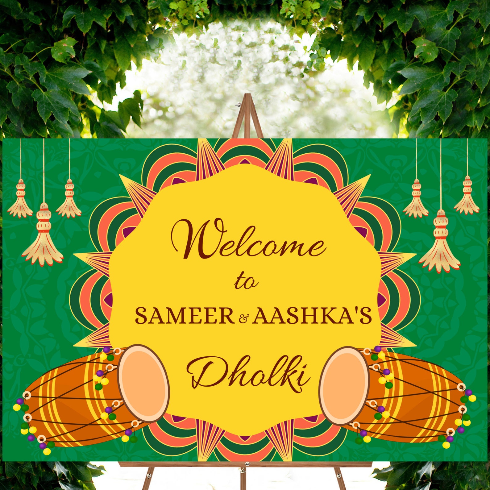 Dholki Sign Jaggo Sign Sangeet Sign Wedding Dholki Sign | Etsy