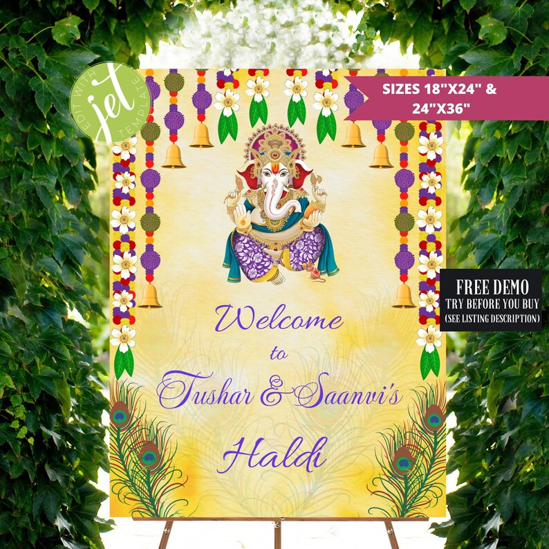 Haldi/grah Shanti Sign Haldi Welcome Sign Hindu Wedding - Etsy