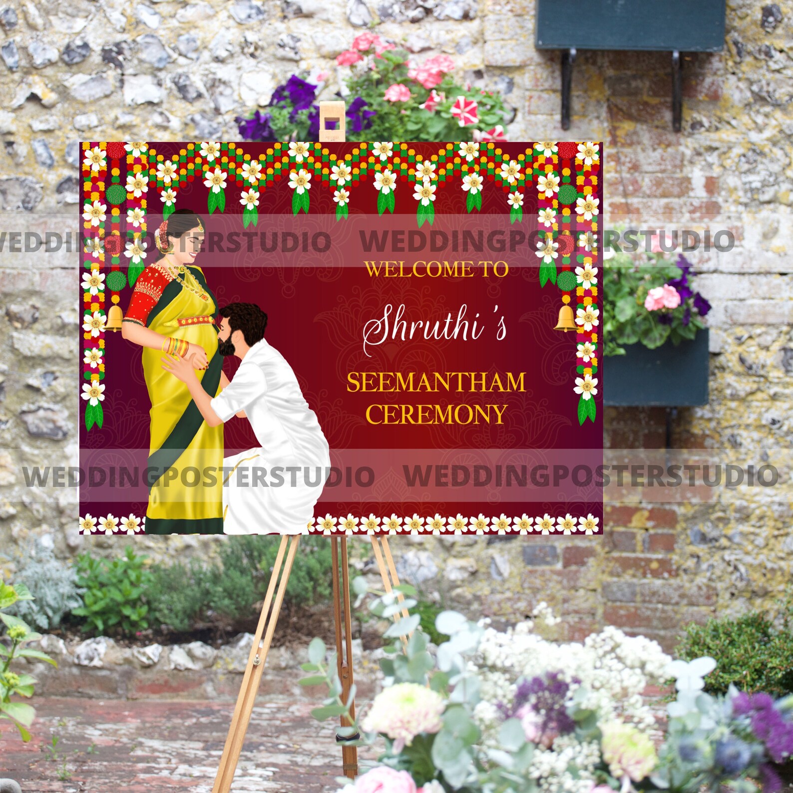 Seemantham Ceremony Sign: Desi Baby Shower Decor (digital Download) - Etsy