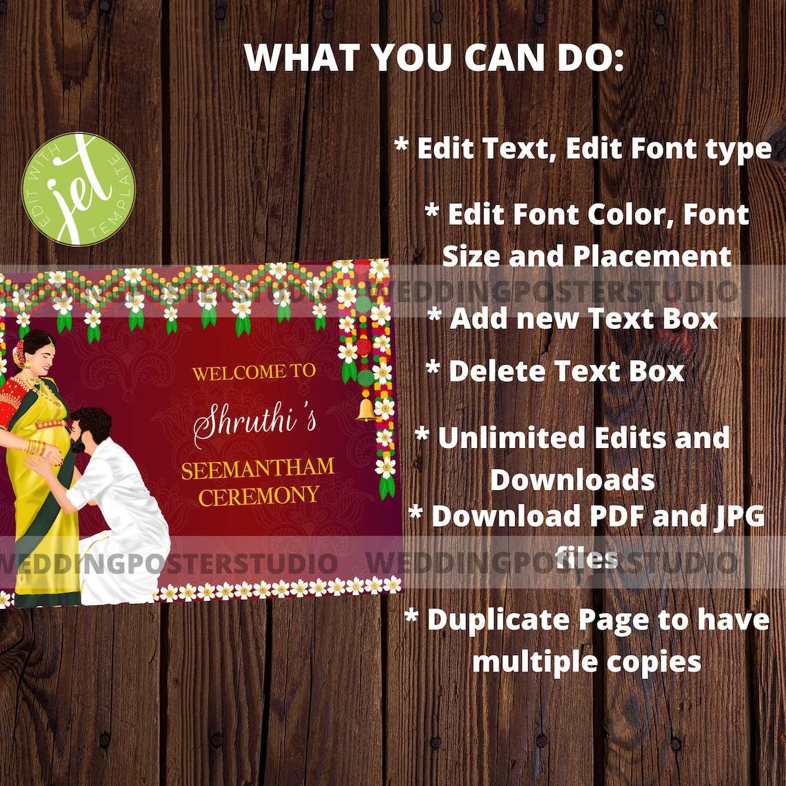 Seemantham Ceremony Sign: Desi Baby Shower Decor (digital Download) - Etsy