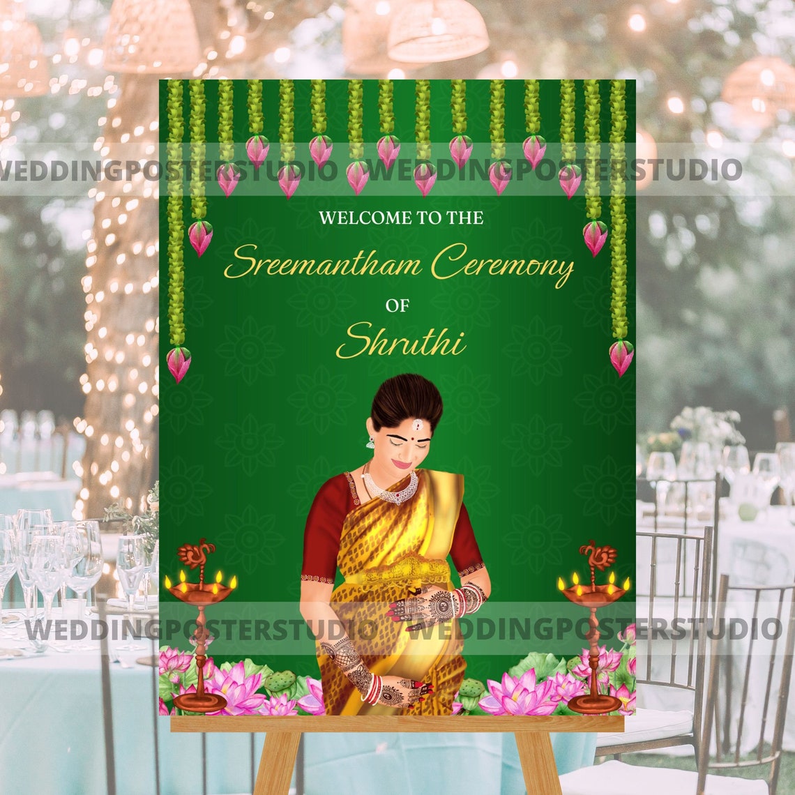 Seemantham Ceremony Sign: Desi Baby Shower Decor (digital Download) - Etsy
